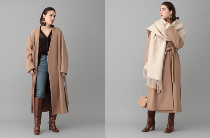 【ELLE SHOP】 PICK UP OUTER！ 『COLLARLESS COAT』｜ファッション通販 エル・ショップ