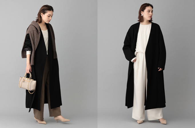 【ELLE SHOP】 PICK UP OUTER！ 『COLLARLESS COAT』｜ファッション通販 エル・ショップ